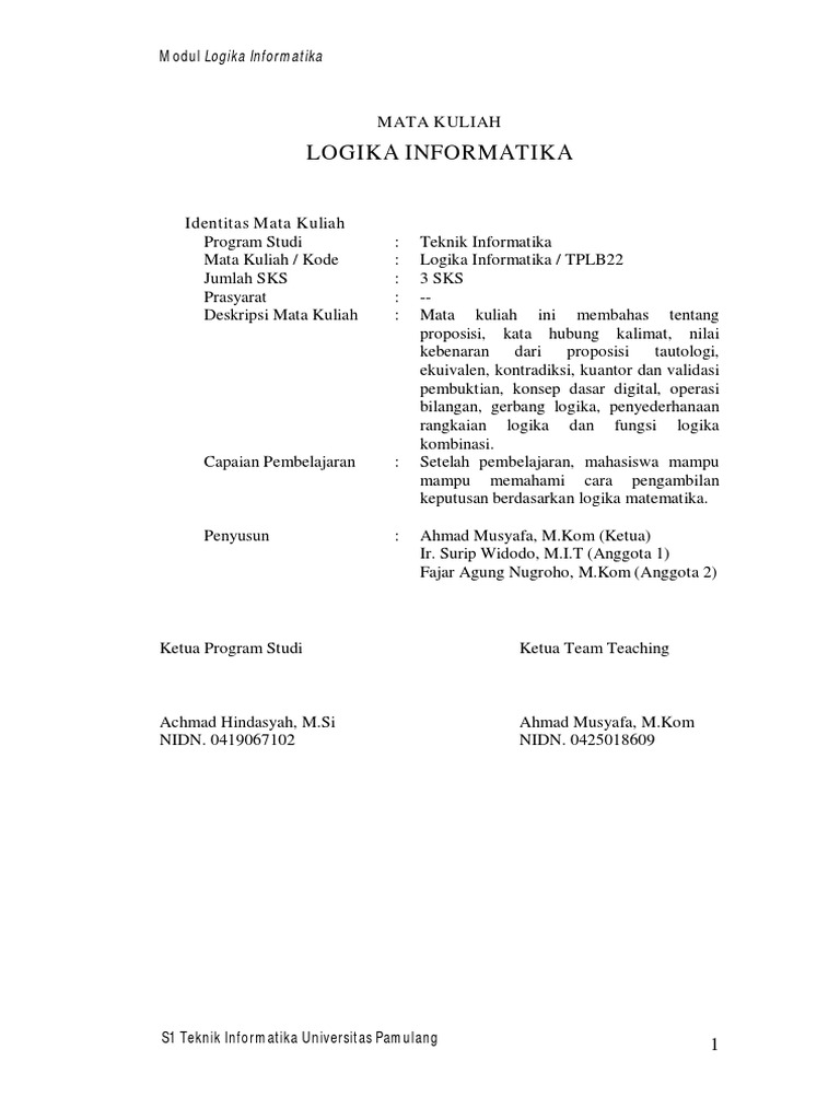 Kombinasi Proposisi Majemuk Dan Tabel Kebenaran | PDF | Metode & Bahan Ajar | Komputer