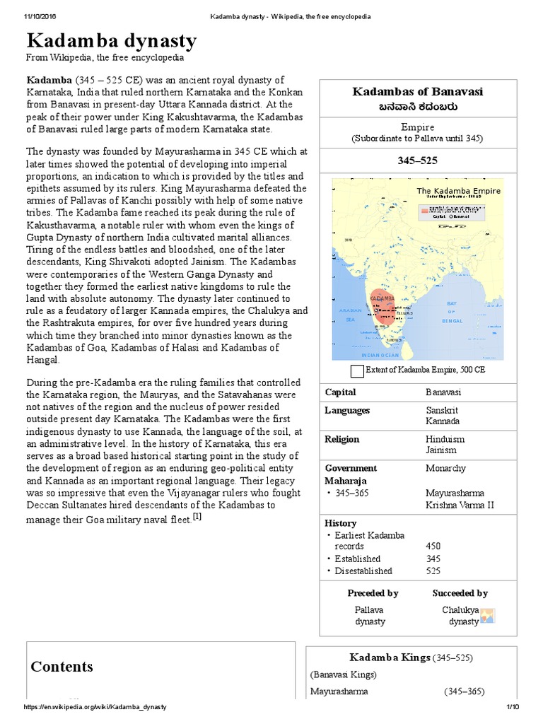 Introduction To Kadamba Dynasty | PDF | Religion And Belief