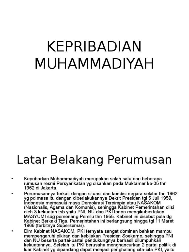 Kepribadian Muhammadiyah | PDF