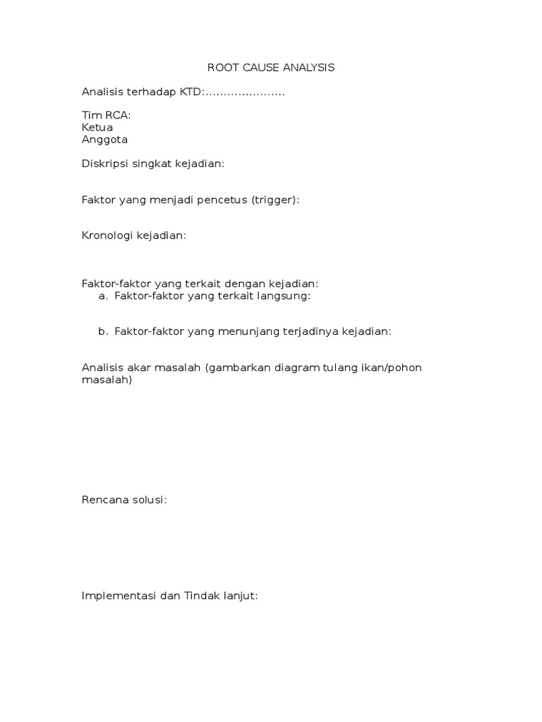 Form Fmea Dan Rca | PDF