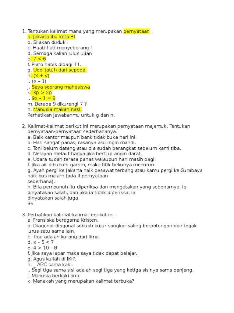 Tugas Logika MTK | PDF