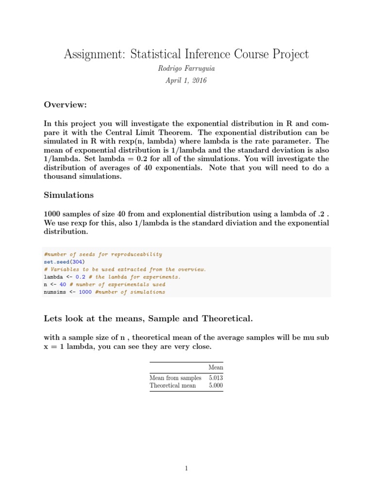 Sample Project Report Structure | PDF | Mean | Normal Distribution