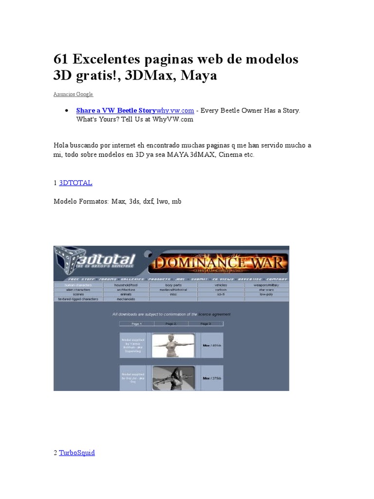 61 Excelentes Paginas Web de Modelos 3D Gratis | Gráficos de ...