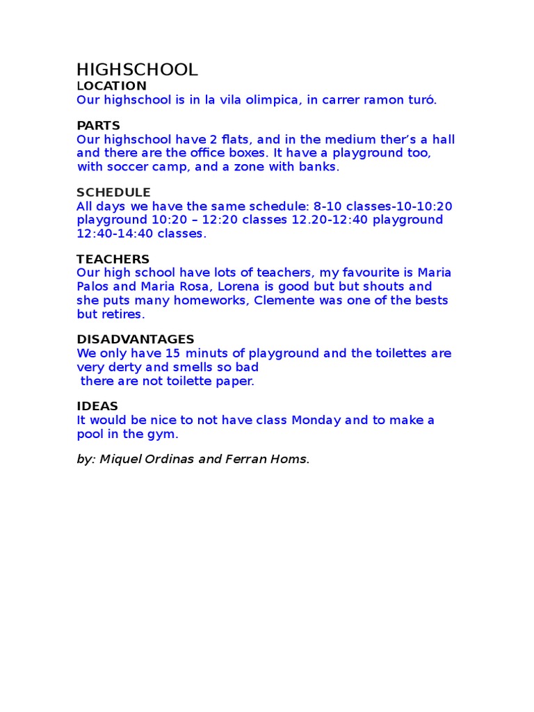 Highschool | PDF