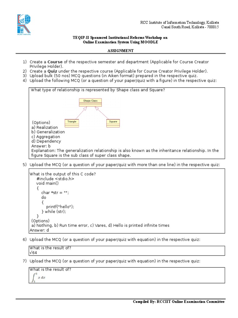 MOODLE Workshop Assignment | PDF | Software | Computing
