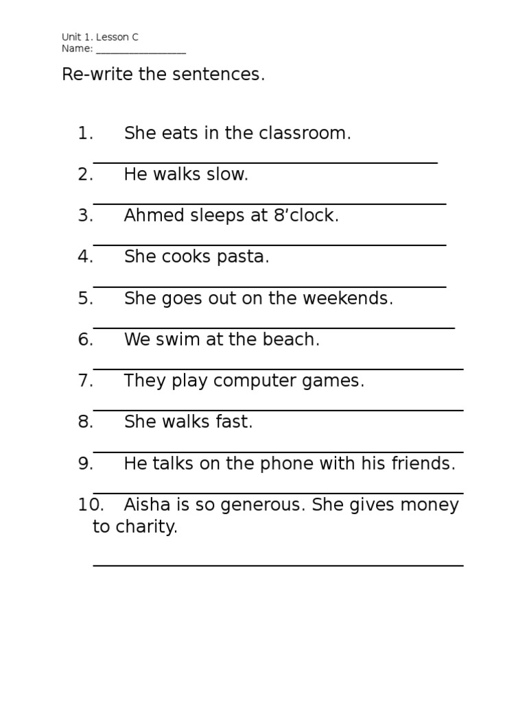 Unit 1 Worksheet | PDF