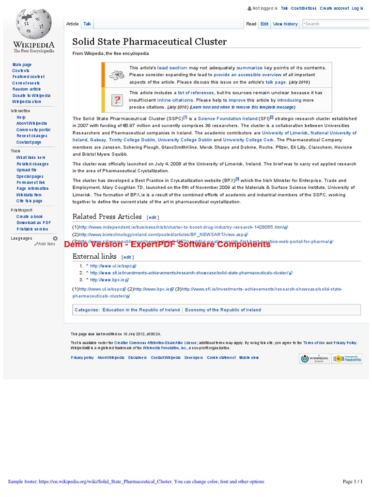 Solid State Pharmaceutical Cluster: Demo Version - Expertpdf Software Components | PDF