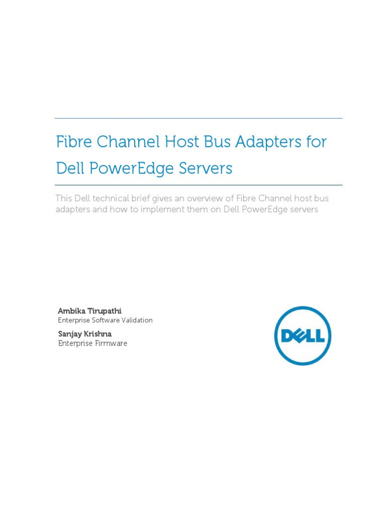 Fibre Channel Host Bus Adapters For Poweredge Servers | PDF | Network ...