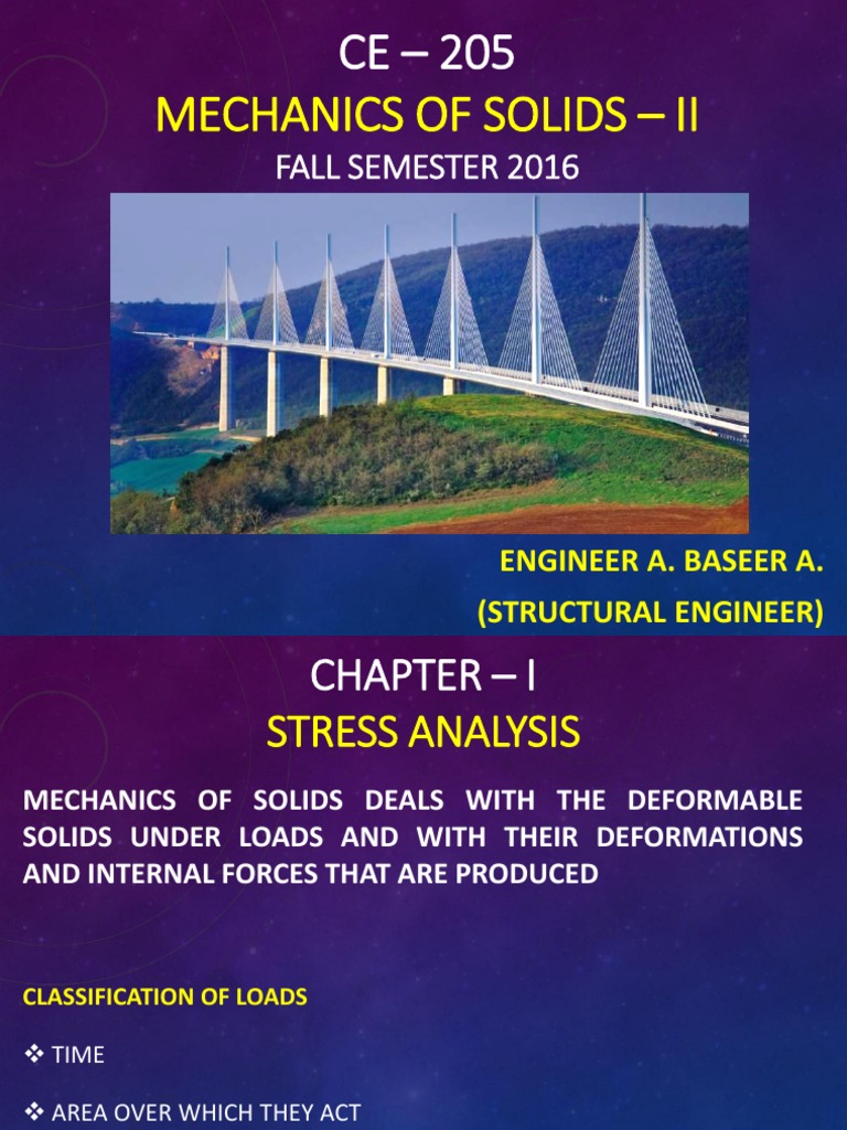 Chapter 1 - Stress Analysis (Intro) | PDF | Structural Load | Stress ...