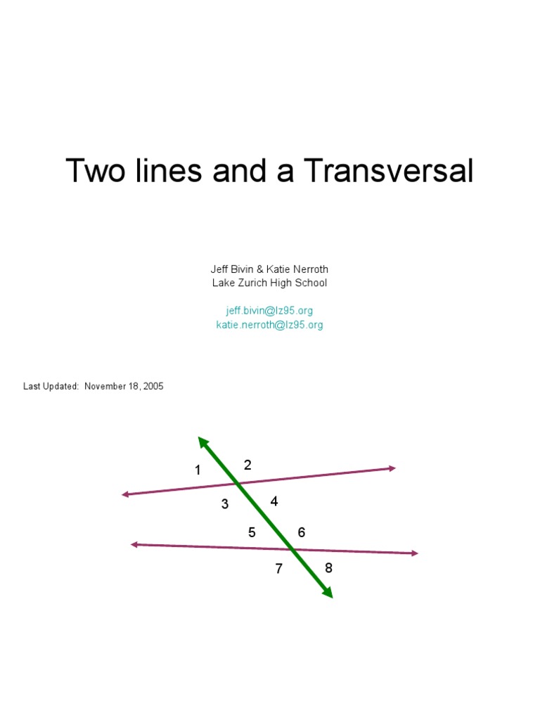 Types of Angles with Transversals | PDF