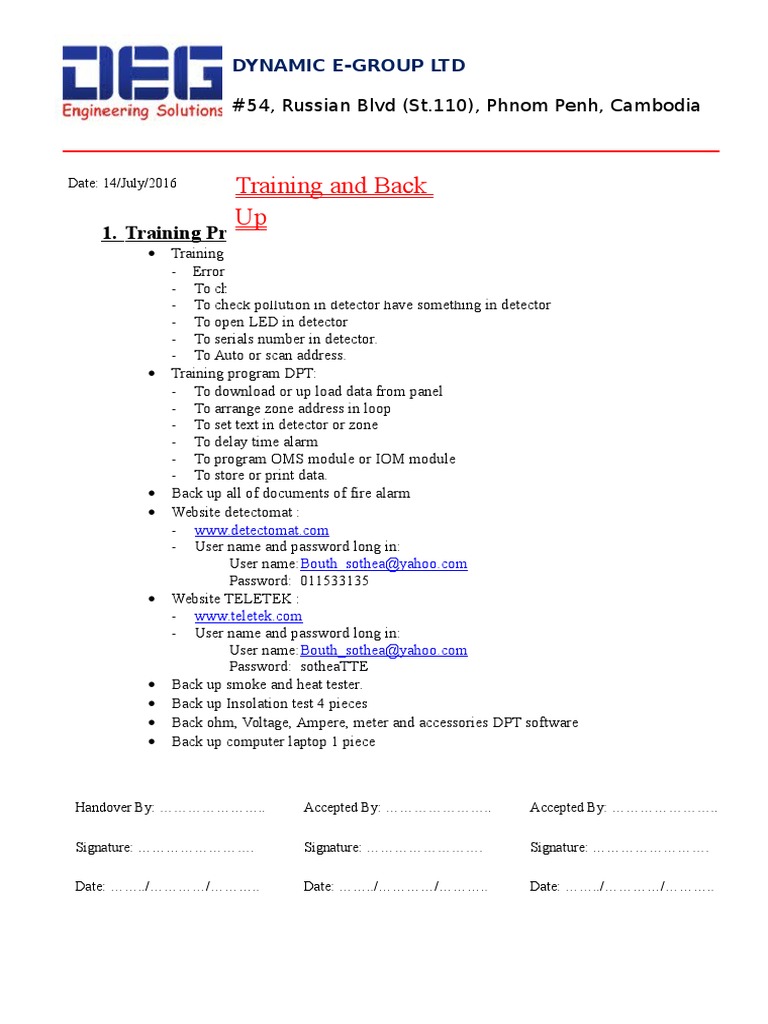 Training Program | PDF
