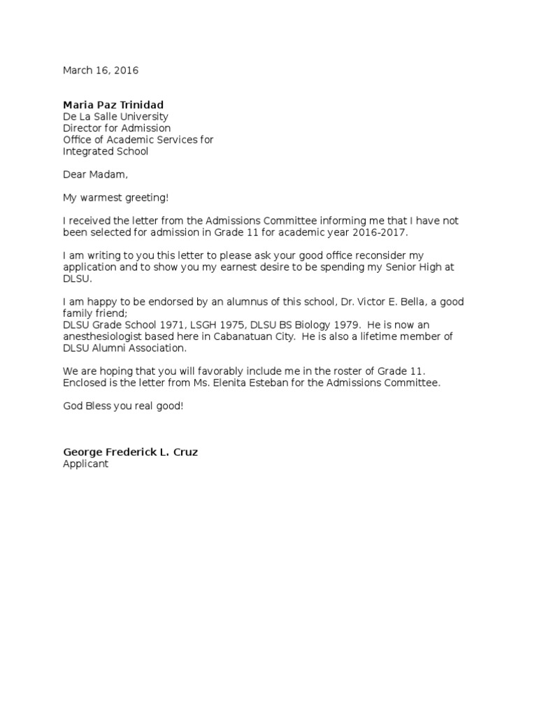 Dlsu Letter