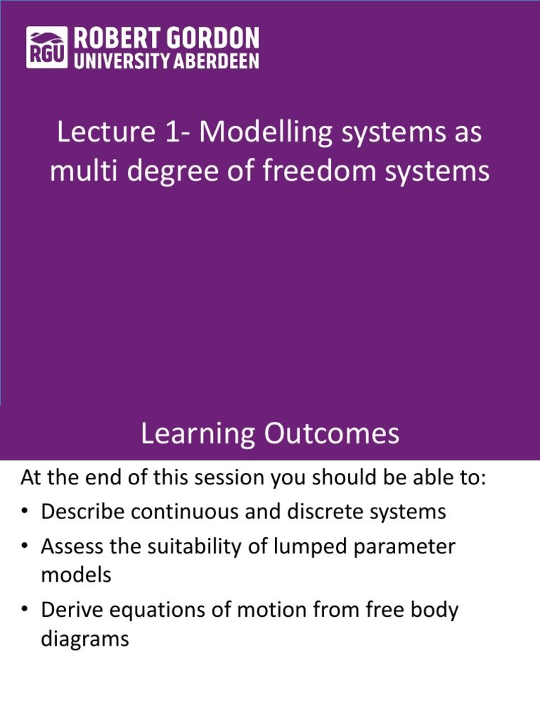Lecture 1-Multi Degree of Freedom Systems | Download Free PDF | Physics | Mechanical Engineering
