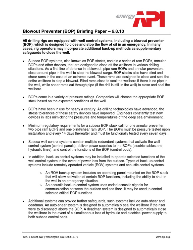 Blowout Preventer (BOP) | PDF | Blowout (Well Drilling) | Petroleum
