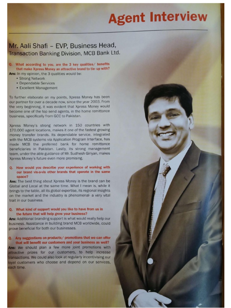 Aali Shafi MCB - Interview | PDF