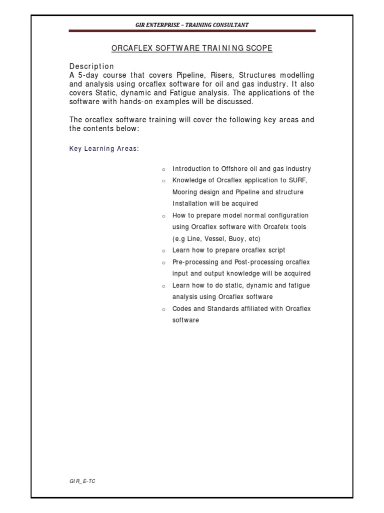 Orcaflex Training Scope | PDF | Parameter (Computer Programming) | Software