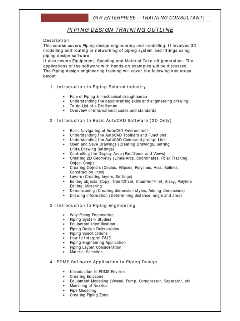 Piping Design Training | PDF | Technical Drawing | Pipe (Fluid Conveyance)