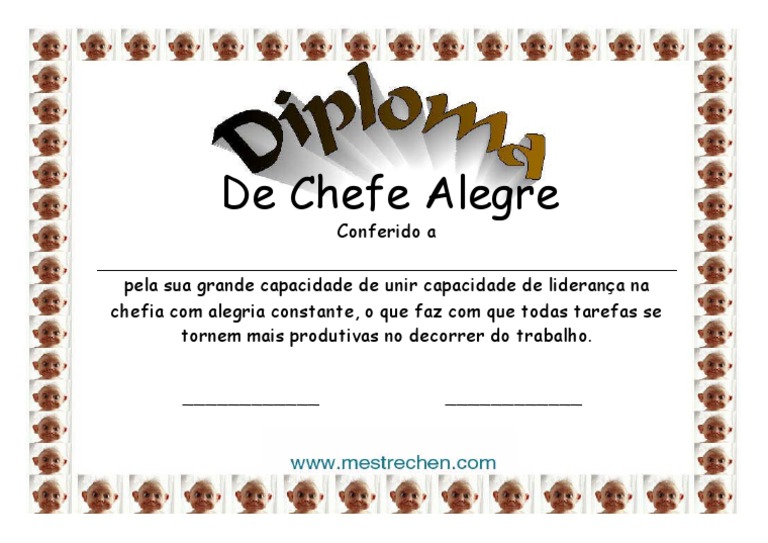 Certificado De Melhor Chefe Do Mundo Página 8 – Modelo De