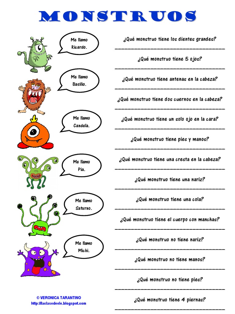 Los Monstruos y Las Partes Del Cuerpo | PDF