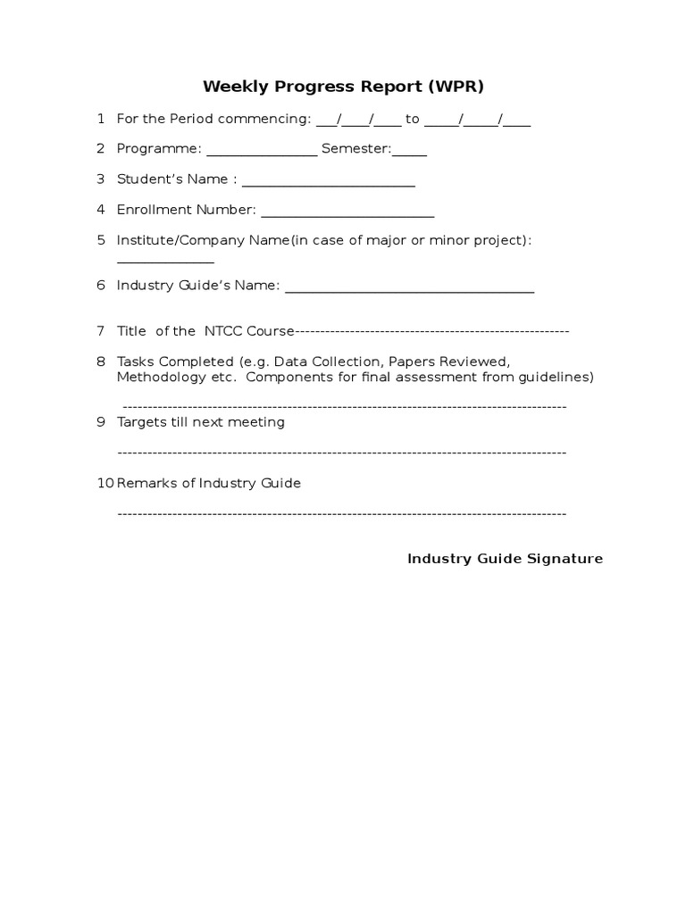 SIP-Weekly Progress Report | PDF