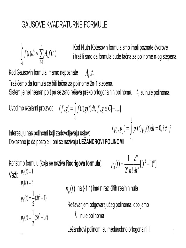 05v Gausova Kvadraturna Formula | PDF