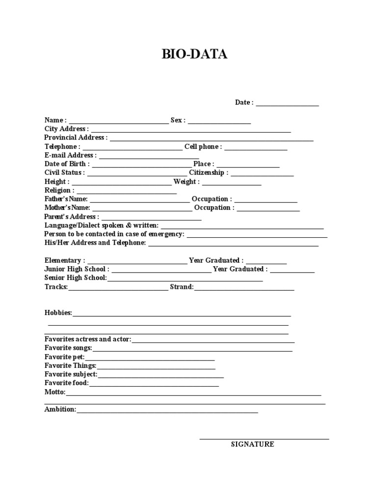 Bio-Data: Educational Attainment | PDF