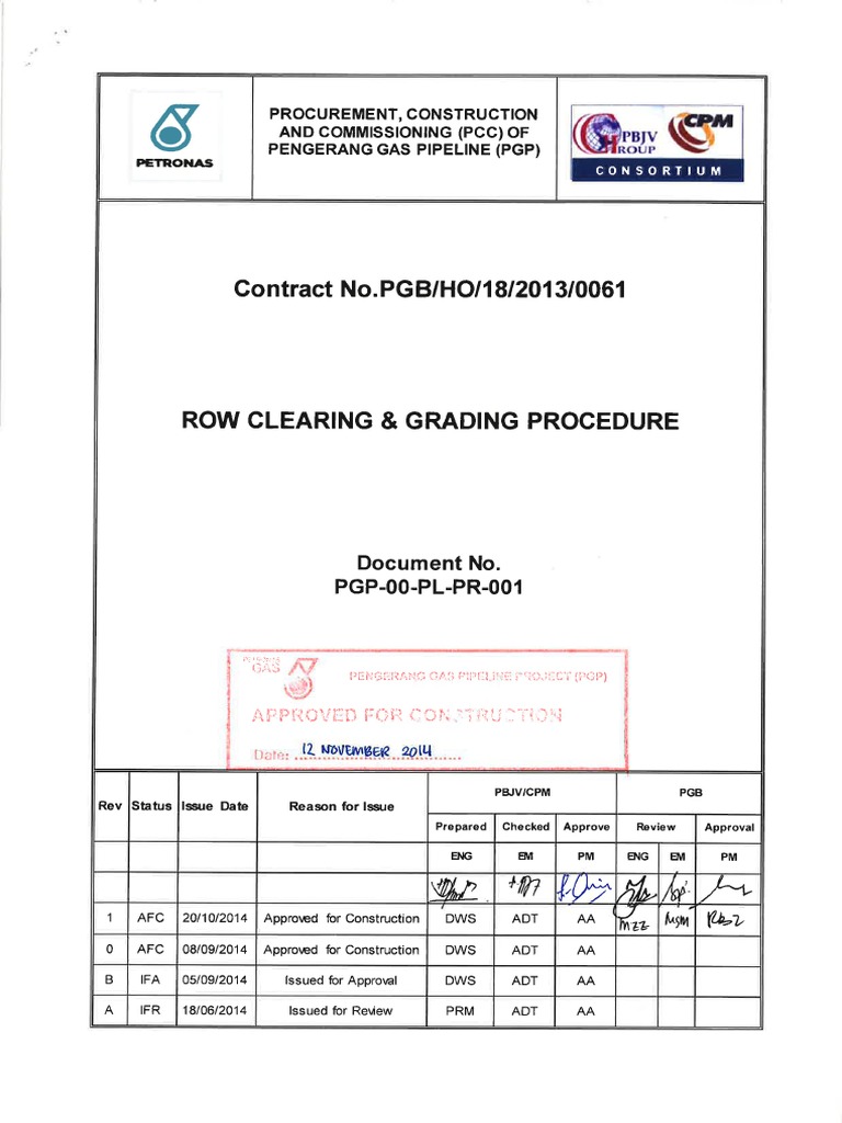 ROW Clearing and Grading Procedure | PDF