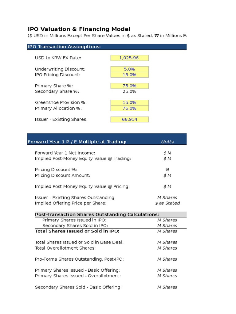 IPO Valuation Model | PDF
