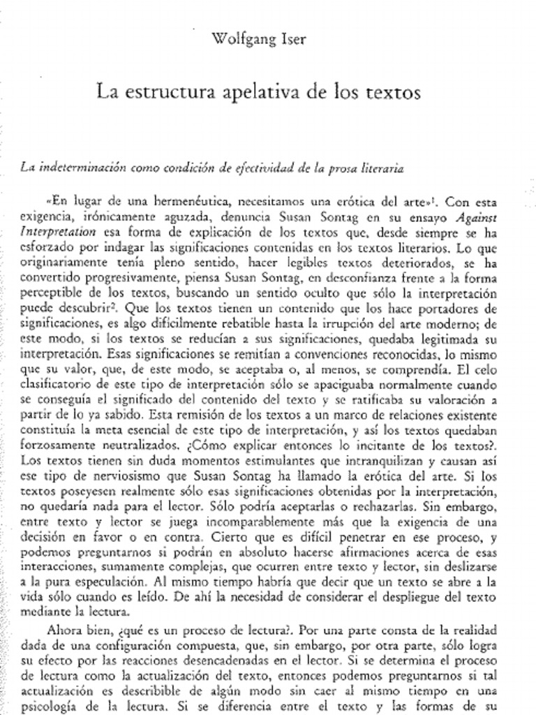 Wolfgang Iser Estructura Textos PDF | PDF