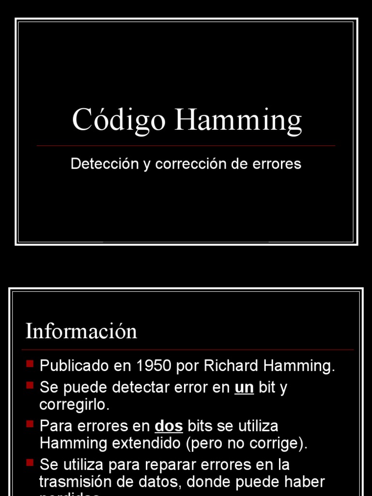 Codigo Hamming Presentación | PDF