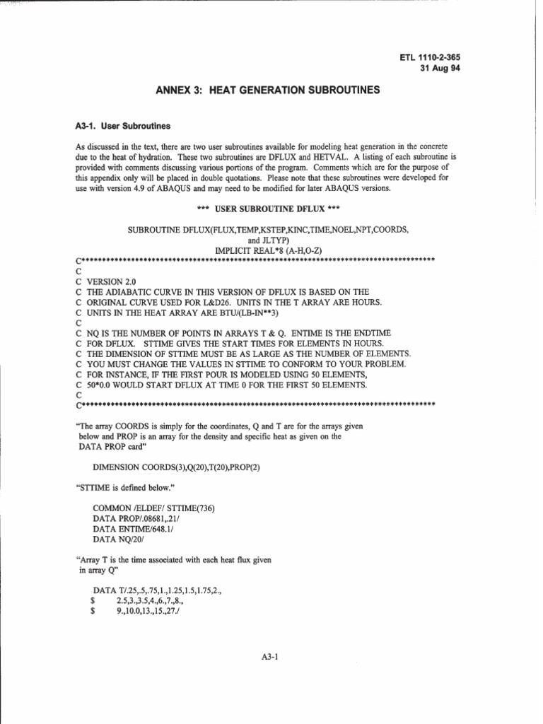 Abaqus DFLux Subroutine Example | PDF