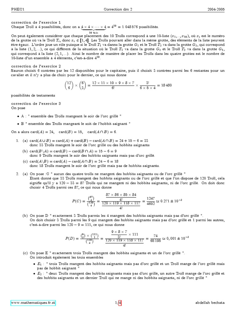 2.1.-Corrige dm2 | PDF | Le Seigneur des anneaux | Roman de fantasy anglais