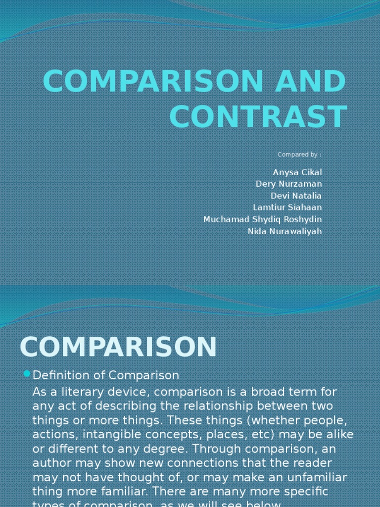 Comparison and Contrast | PDF | Adjective | Adverb