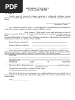CSC Form 211 Medical Certificate Guide | PDF | Physician | Clinical ...