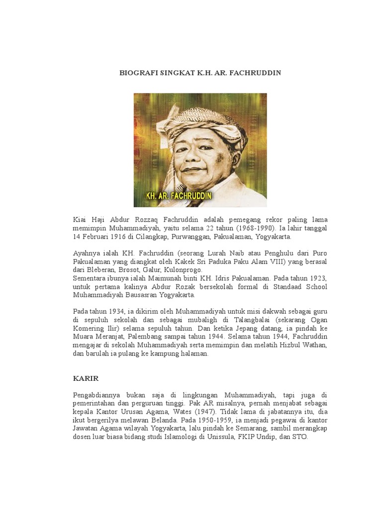 PORTRAIT SEORANG PEMIMPIN BESAR MUHAMMADIYAH | PDF