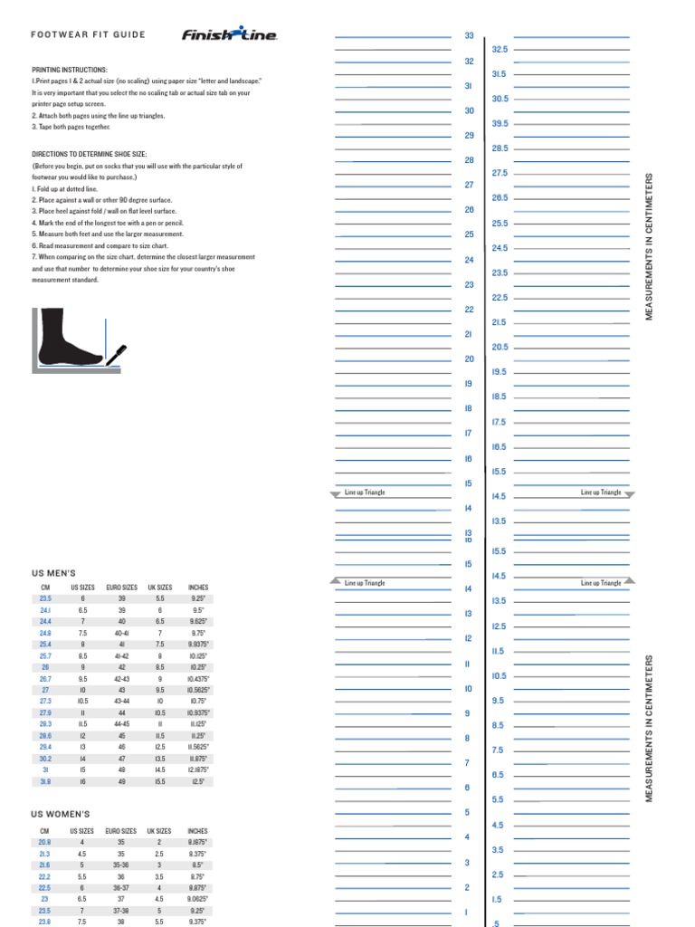 Footwear Fit Guide: Line Up Triangle Line Up Triangle | PDF