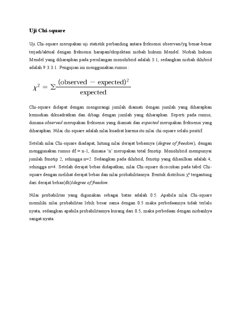 Rangkuman Uji Chi-Square | PDF