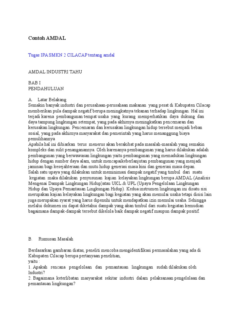 Contoh AMDAL | PDF