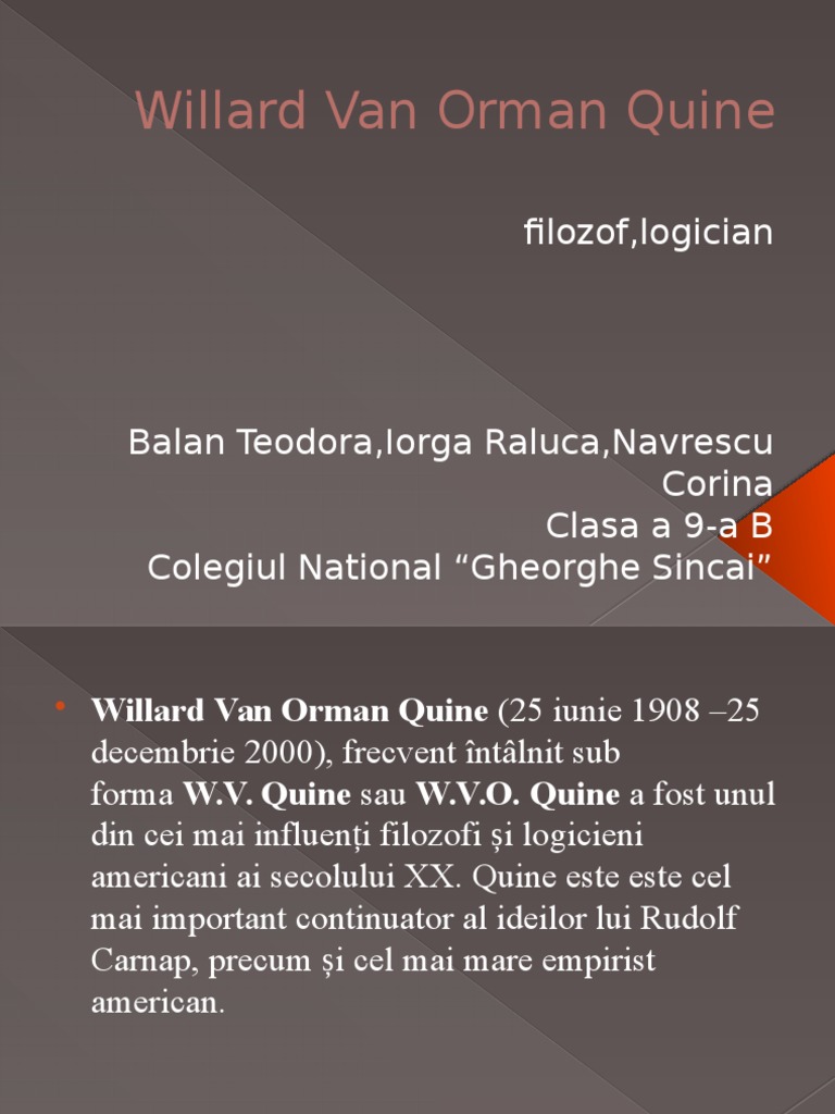 Willard Van Orman Quine | PDF