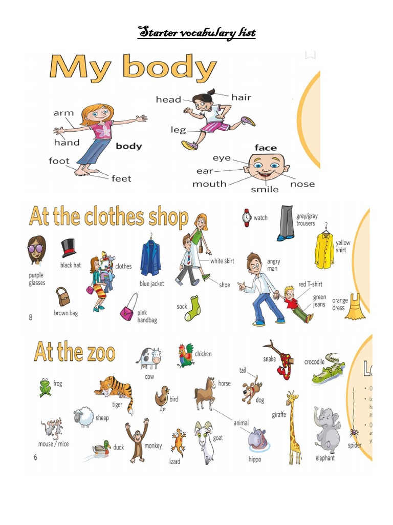 Starter Word List | PDF