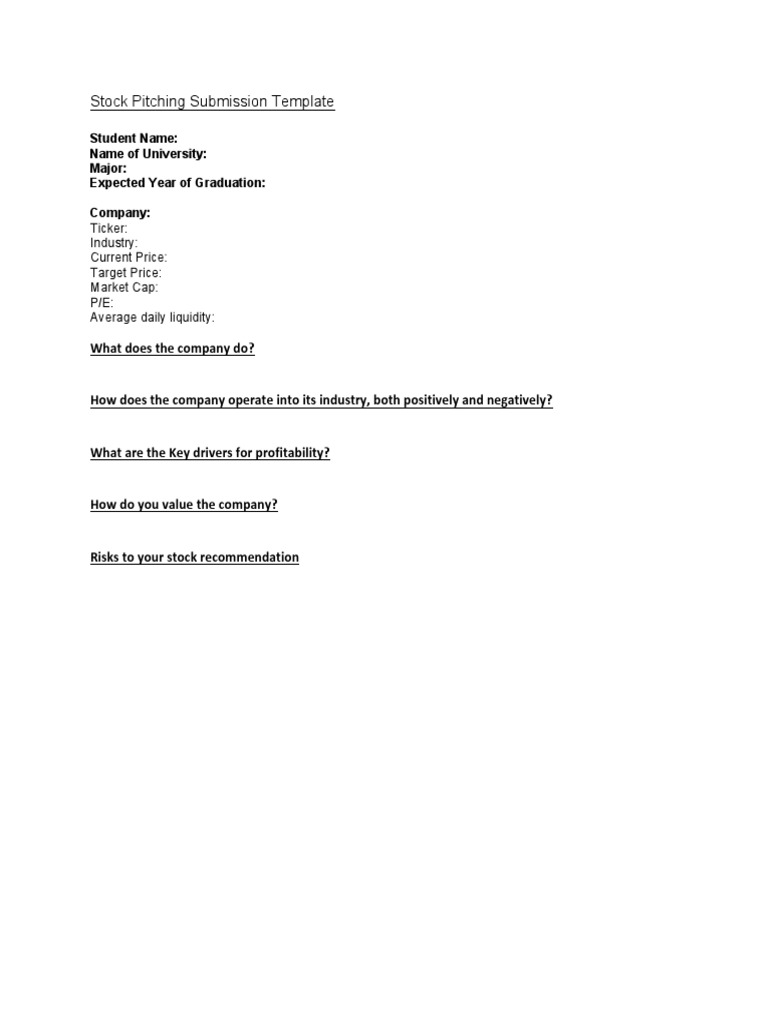 Fidelity-Stock Pitch Template | PDF