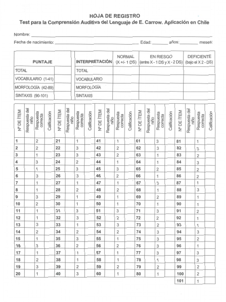 Hojas Respuestas TECAL