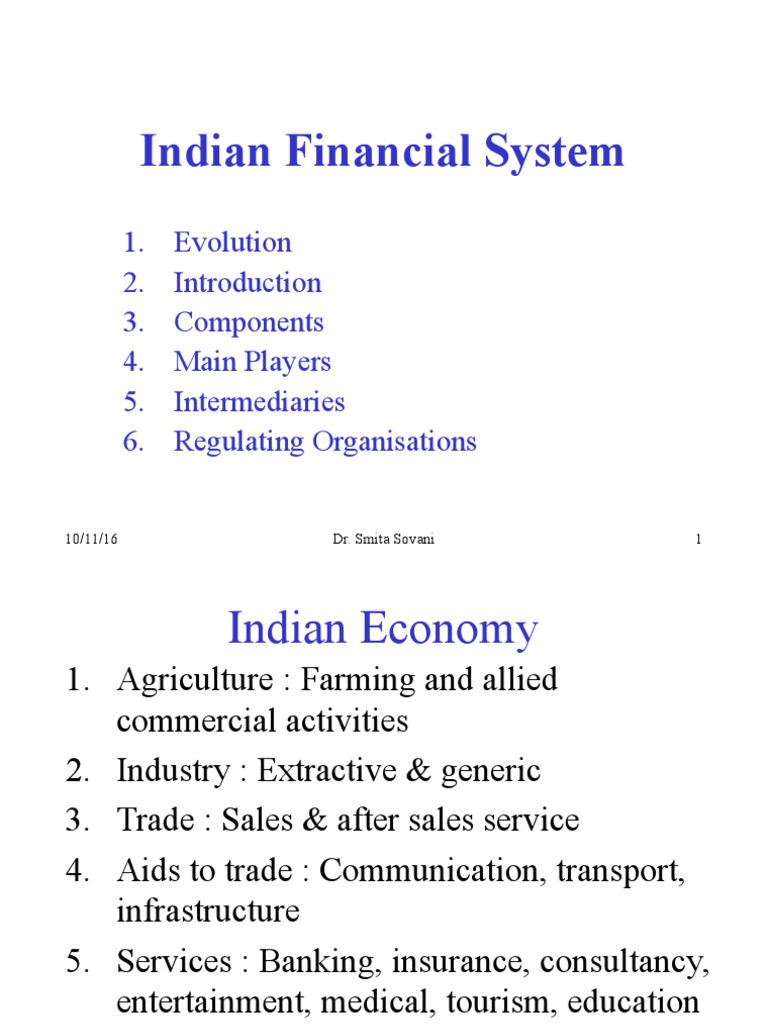 1 Chapter-IndianFinancial System | PDF | Financial Markets | Economy Of ...