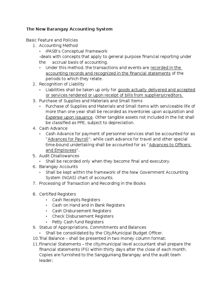 The New Barangay Accounting System | PDF | Financial Statement ...