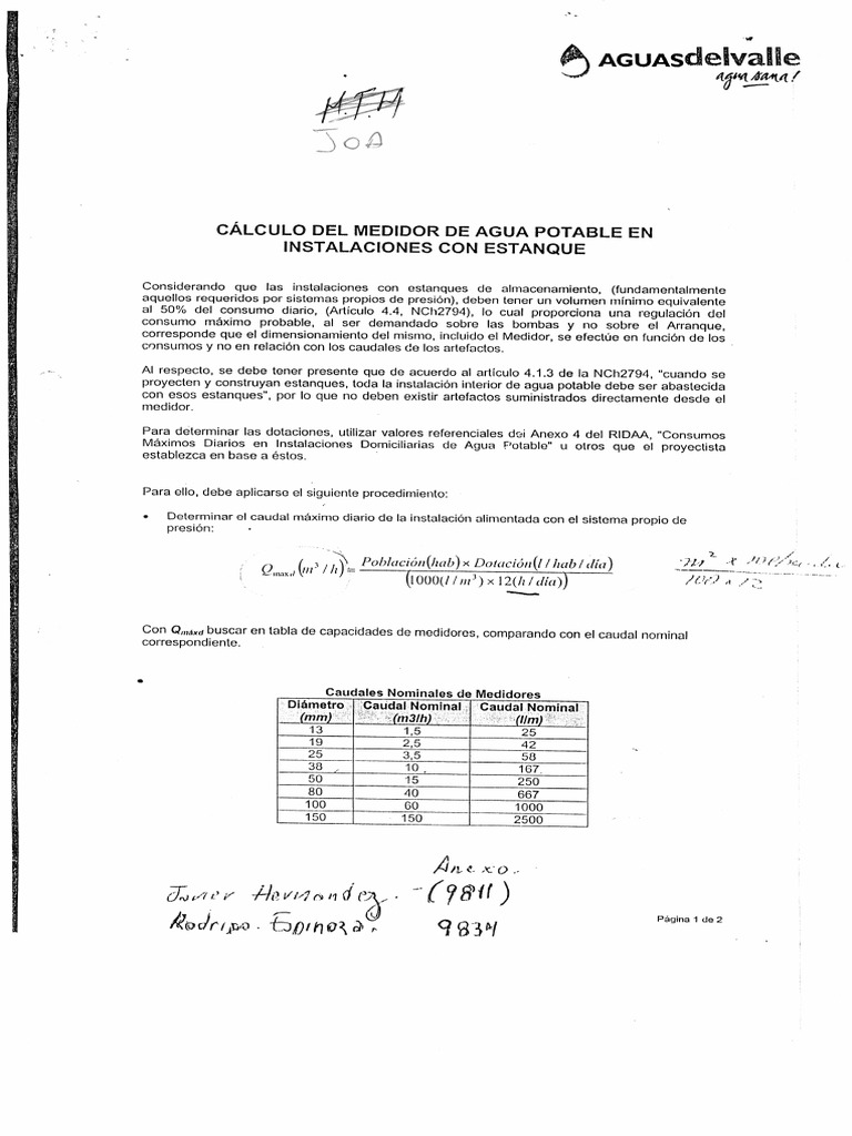 Calculo Map Con Estanque PDF | PDF