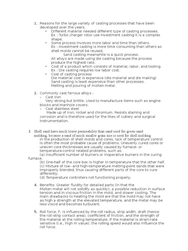 Shell Sand Have Much Lower Permeability Than Sand Used For Green-Sand ...