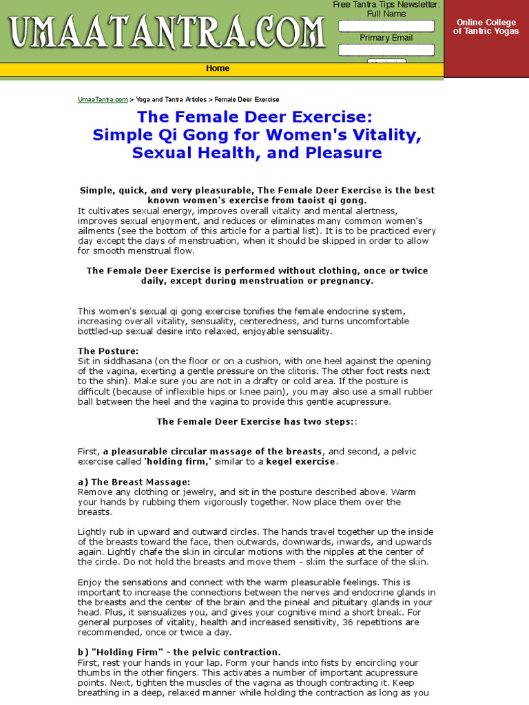 Female Deer Exercise: Simple Sexual Qi Gong For Women's Vitality ...