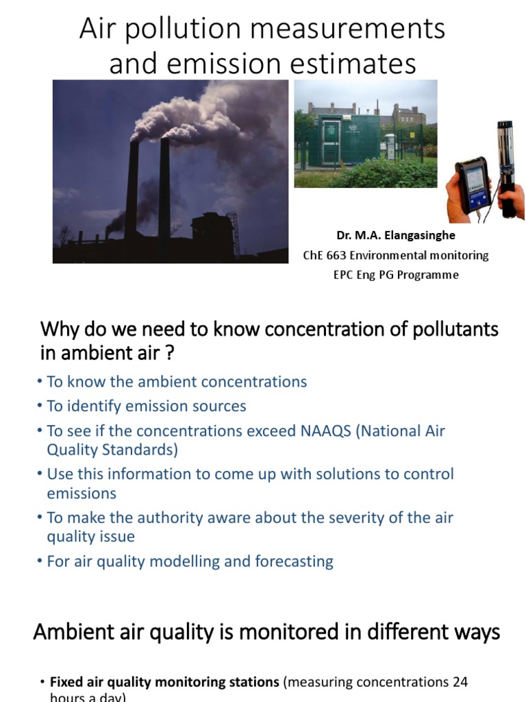 Air Pollution Measurements and Emission Estimates | PDF | Air Pollution ...