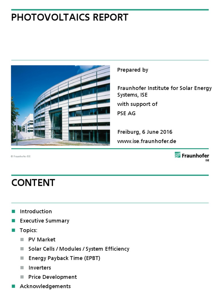 2016 06 06 Photovoltaics Report | PDF | Photovoltaics | Photovoltaic System