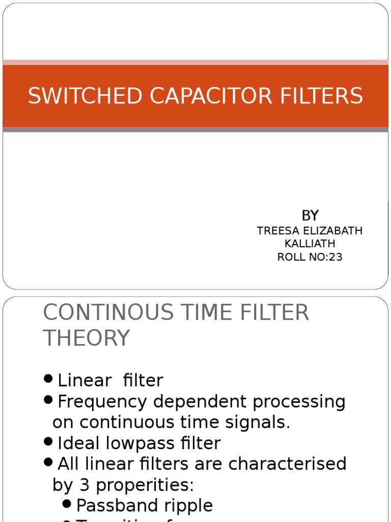 Switched Capacitor Filters | PDF